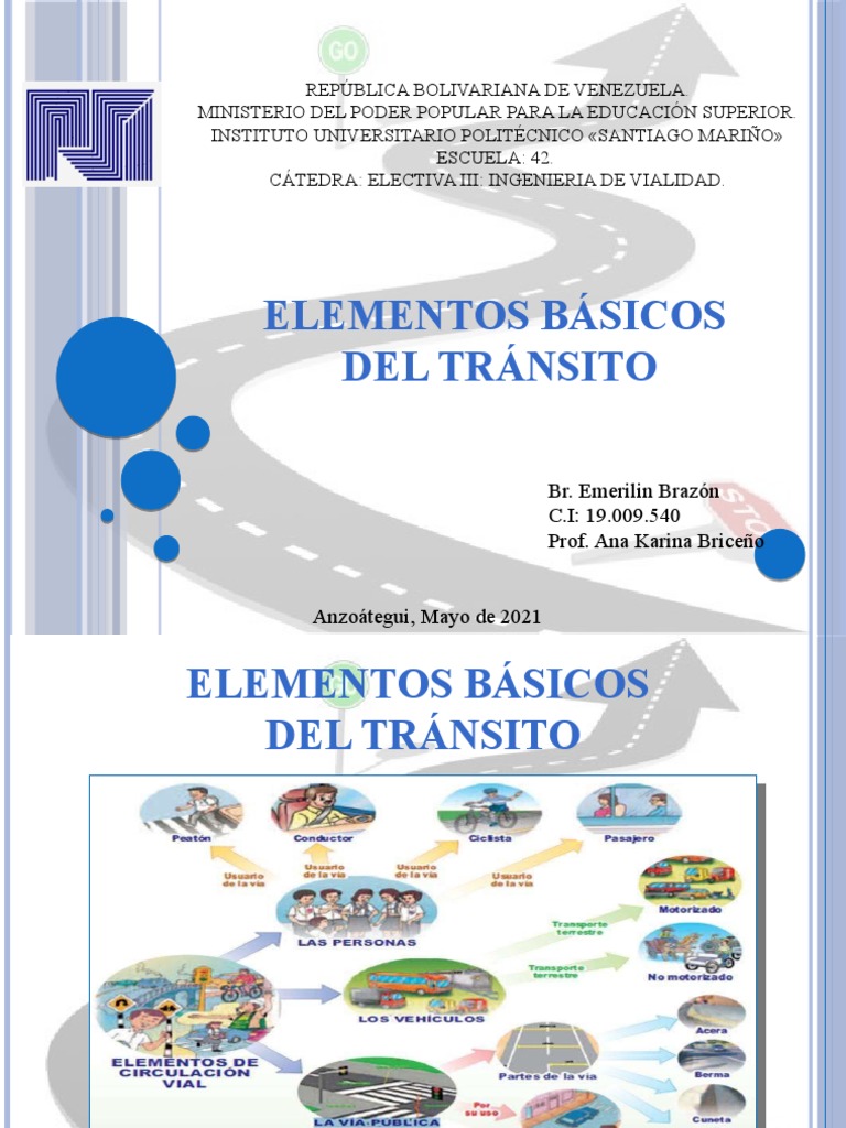 Elementos Basicos Del Transito | PDF | Peatonal | Seguridad vial