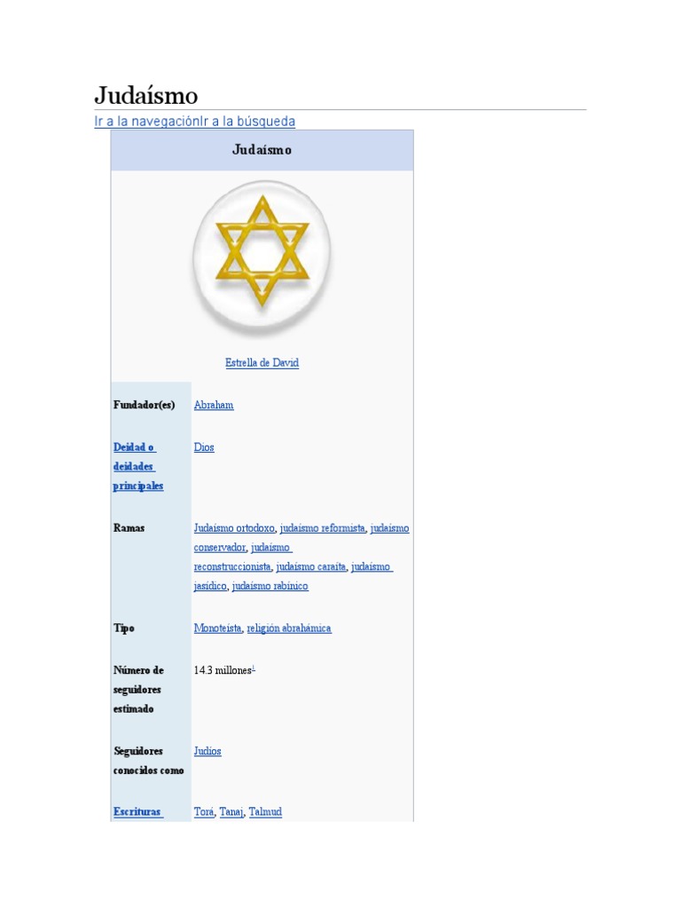 Judaísmo | PDF | Judios | El antiguo Israel y Judá