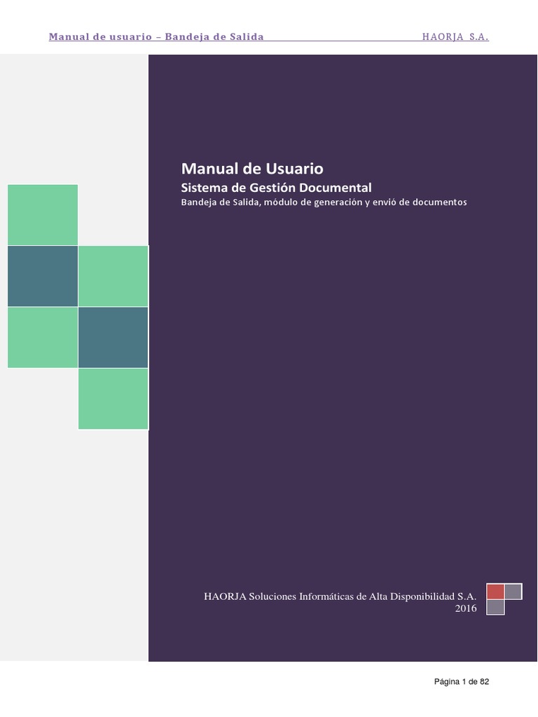 Manual de Usuario Sistema de Gestion Documental - Bandeja de Salida | PDF | Archivo de ...