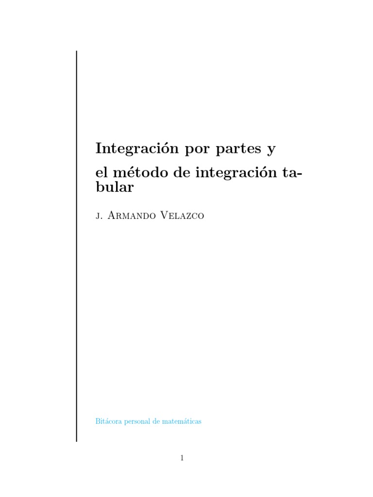 Integración por Partes y Método Tabular | PDF | Integral | Matemáticas