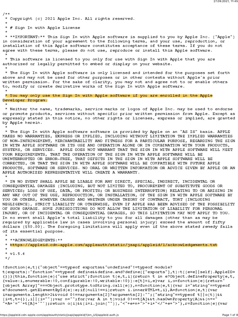 Appleid - CDN Apple - com:Appleauth:Static:Jsapi:Appleid:1:En US:Appleid - Auth.js | PDF ...