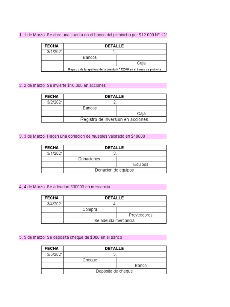 Asientos Contables Simples | PDF | Bancos | Transferencia bancaria