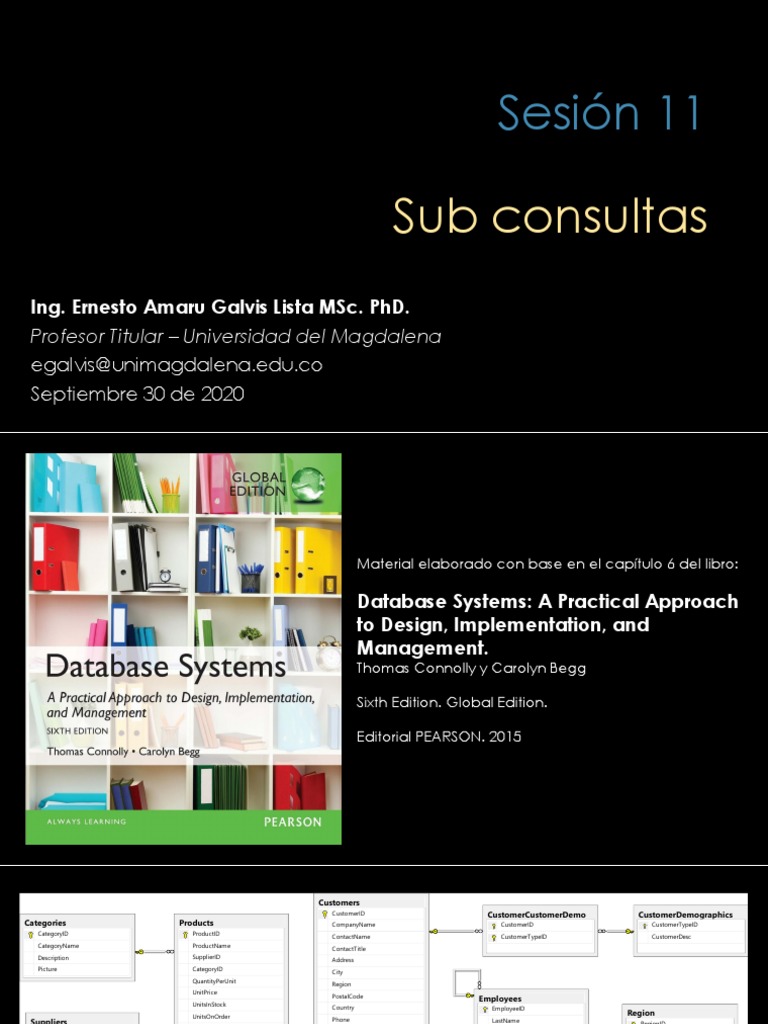 Sesión 11 - Subconsultas | PDF | SQL | Modelado científico