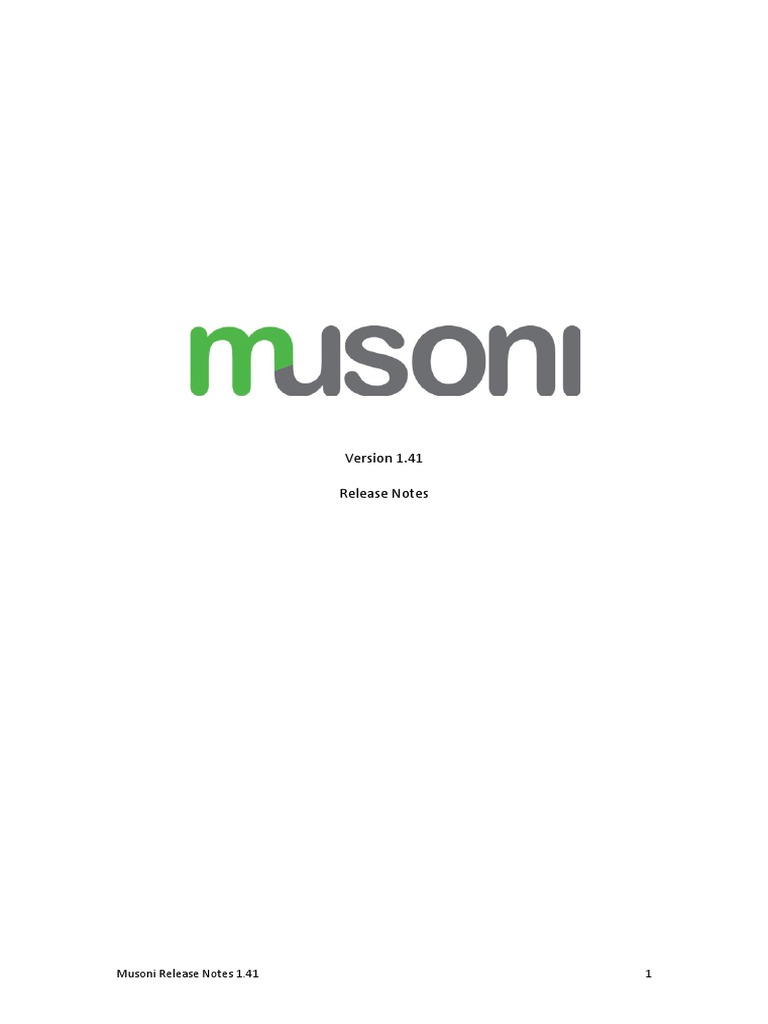 Musoni System Release 1.41 | PDF | User Interface | Software