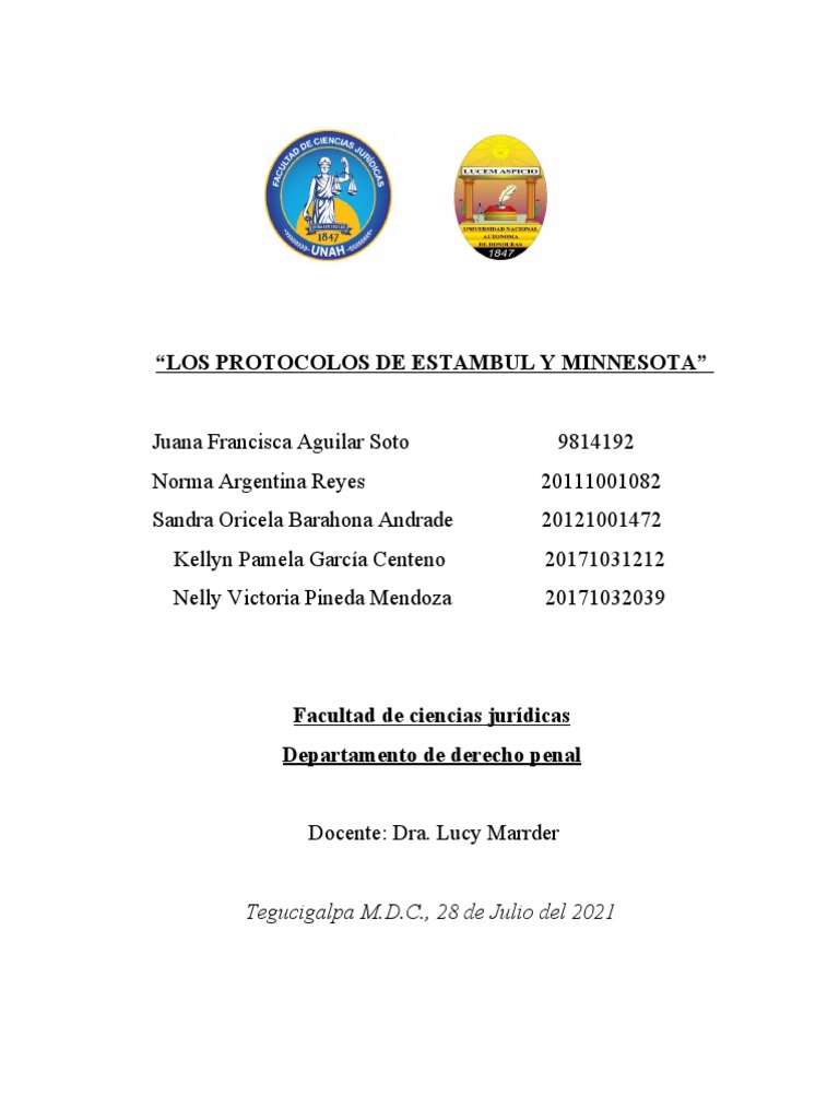 Protocolo de Estambull y Minnesota | PDF | Tortura | Convenio europeo ...