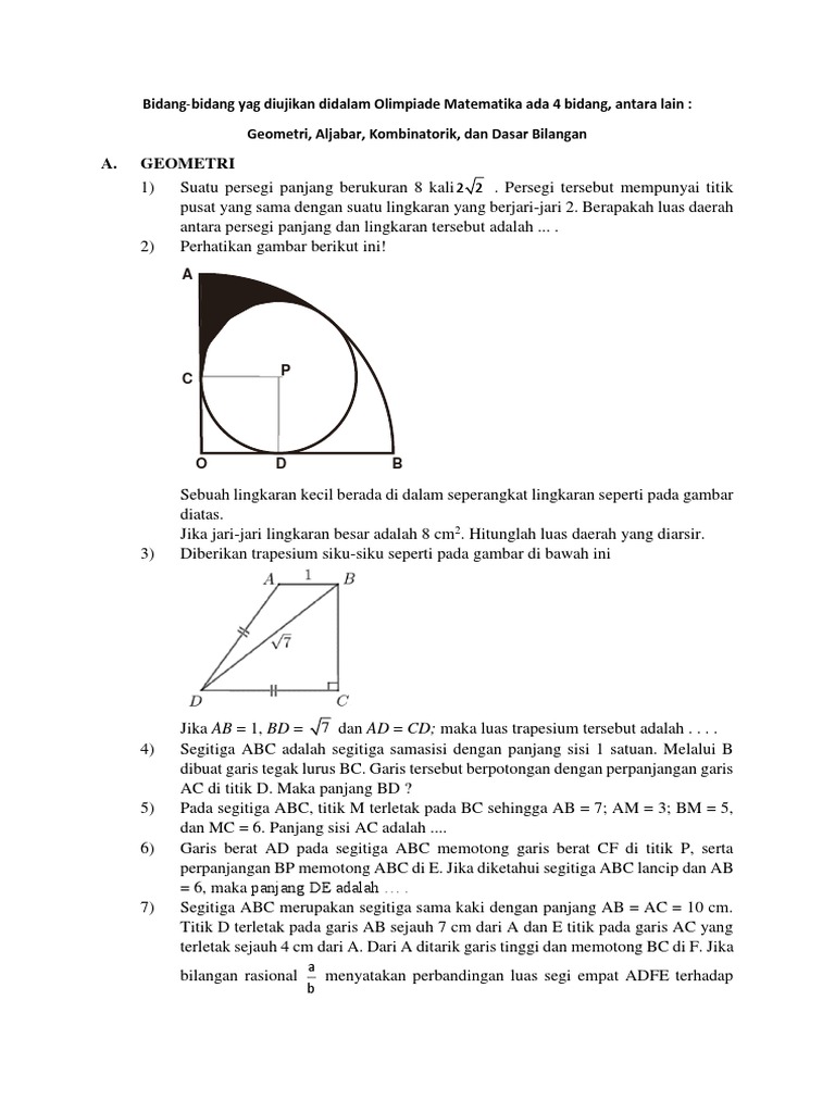 Soal Olimpiade Matematika SMA - Geometri | PDF