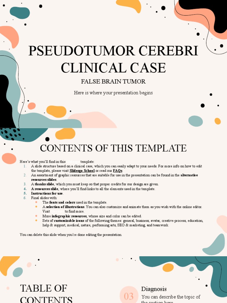 Pseudotumor Cerebri (False Brain Tumor) Clinical Case by Slidesgo | PDF ...