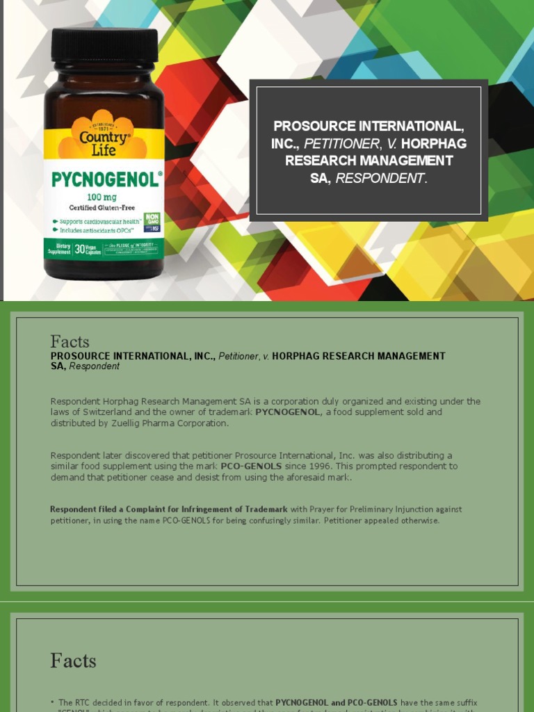 Prosource International, Inc. vs. Horphag Research Management SA | PDF ...