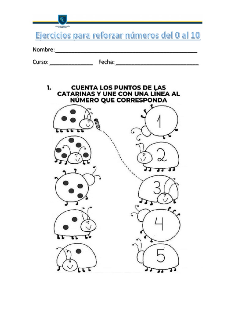 Ejercicios para Reforzar Números Del 0 Al 10 | PDF | Crecimiento ...