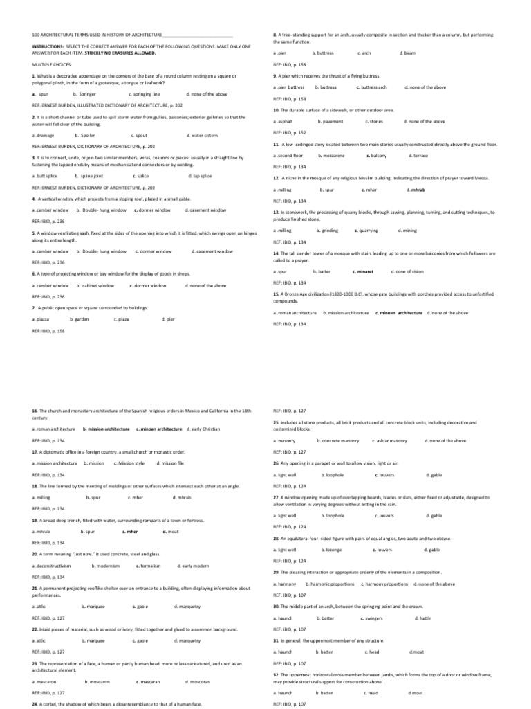 100 Key Architectural Terms Explained | PDF | Window | Door