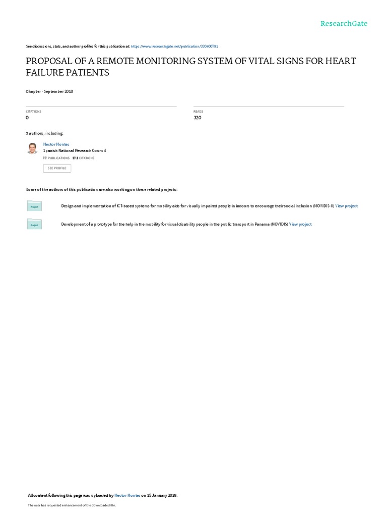 Proposal of A Remote Monitoring System of Vital Signs For Heart Failure ...