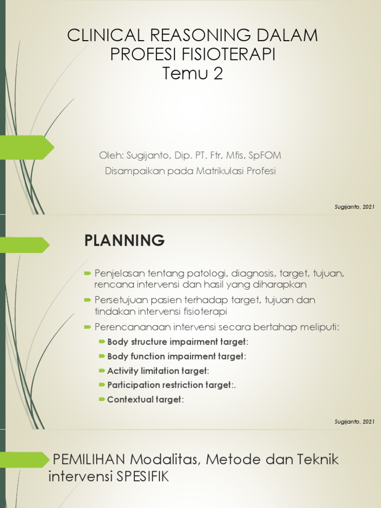 2.clinical Reasoning Profesi Fisioterapi Temu 2 | PDF | Knee | Shoulder
