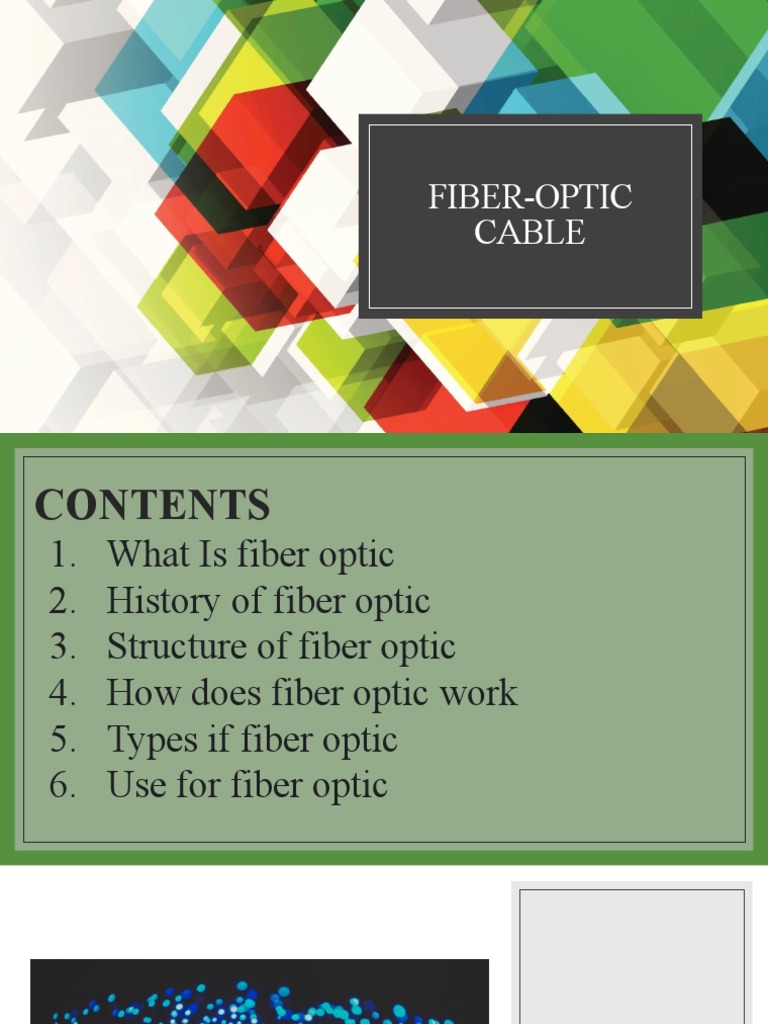Fiber Optic Cable | PDF | Science & Mathematics | Technology & Engineering
