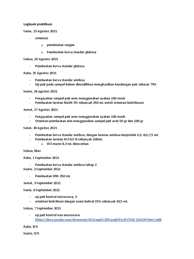 Logbook Praktikum | PDF