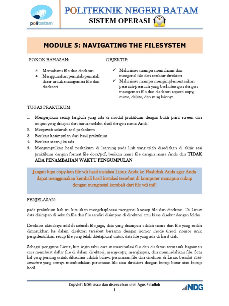 Modul Prak Nav Filesystem | PDF | Komputer