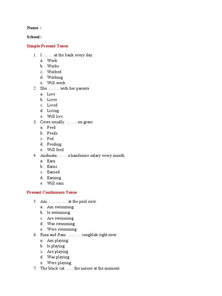 Grammar Test For SMA | PDF | Linguistics | Grammar