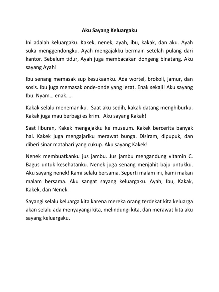Aku Sayang Keluargaku | PDF