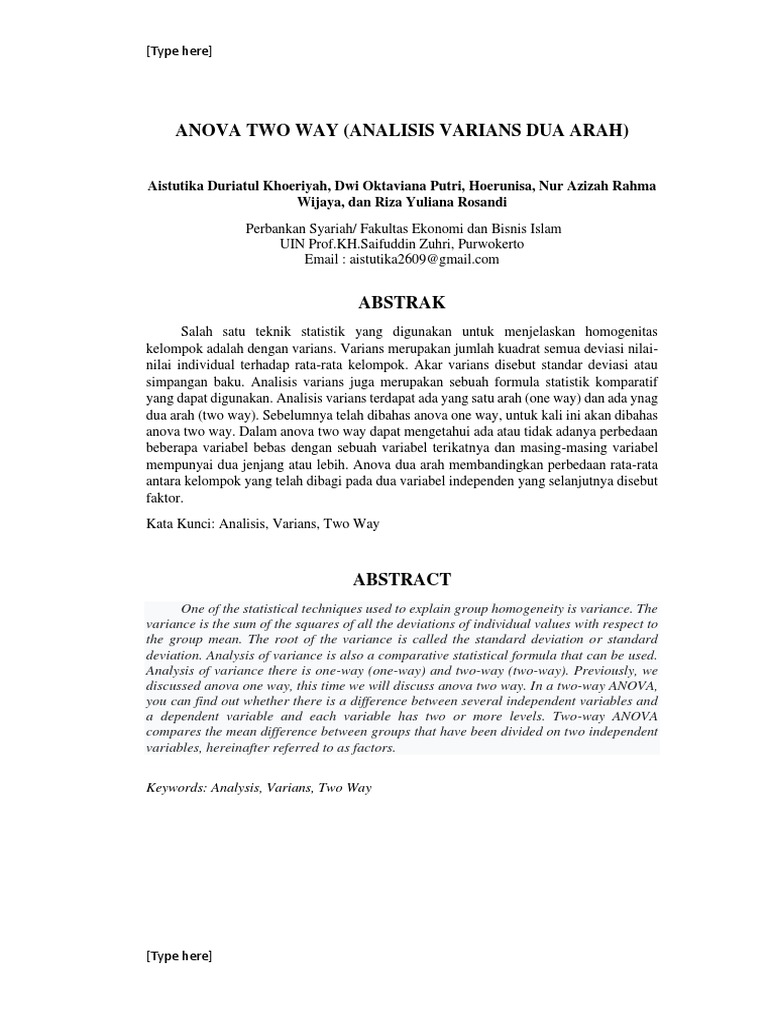 3 PS E - Kel. 5 - Anova Two Way | PDF