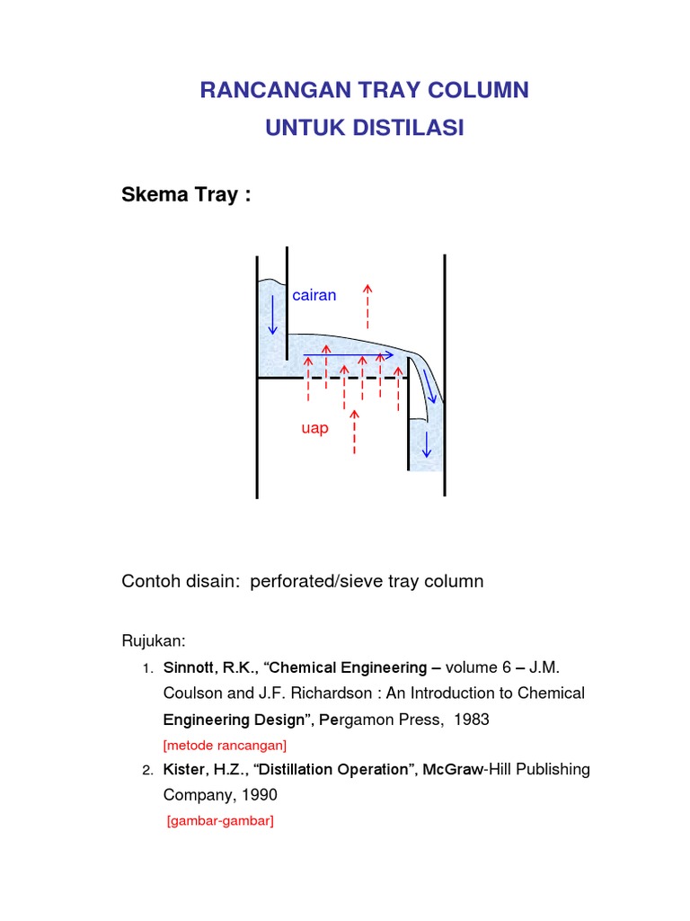 Rancangan Tray Column Untuk Distilasi | PDF | Pressure | Area
