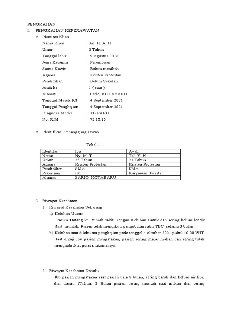 Pengkajian Resume TB Paru | PDF