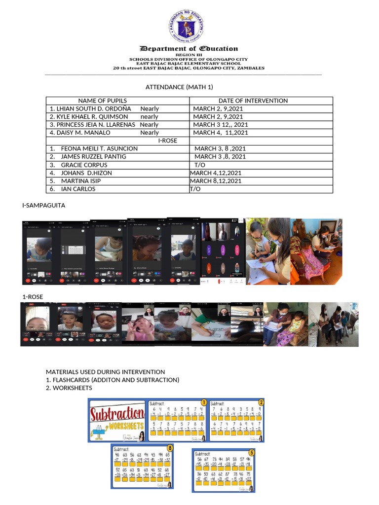 Grade 1 Math Intervention | PDF