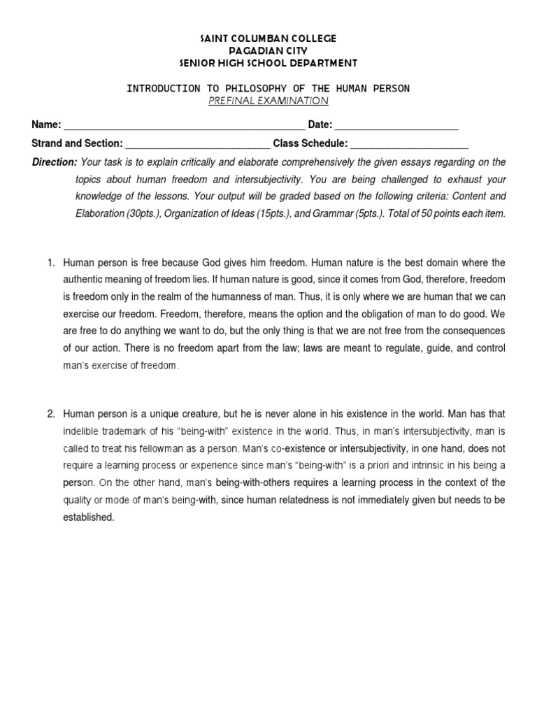 Philo 11 Prefinal Exam | PDF | Career & Growth