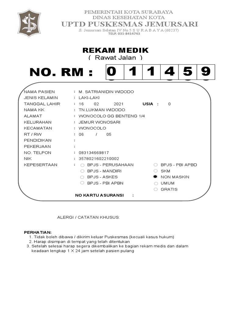 Rekam Medis 2018 Edit | PDF