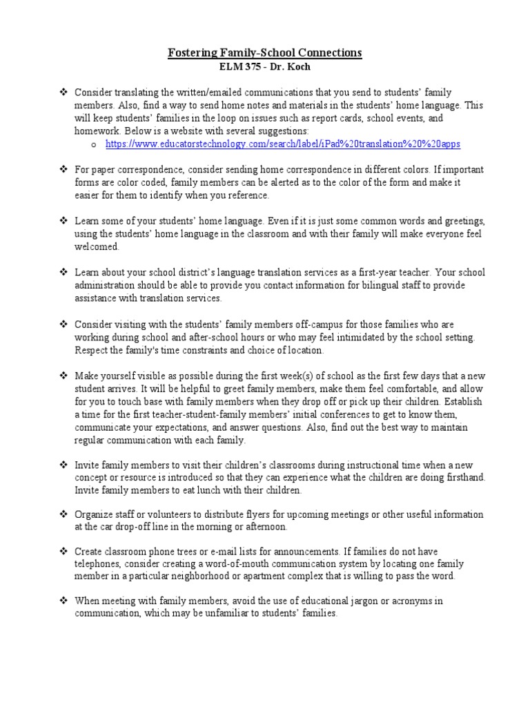 Enhancing Family-School Engagement Strategies | PDF | Education Theory ...