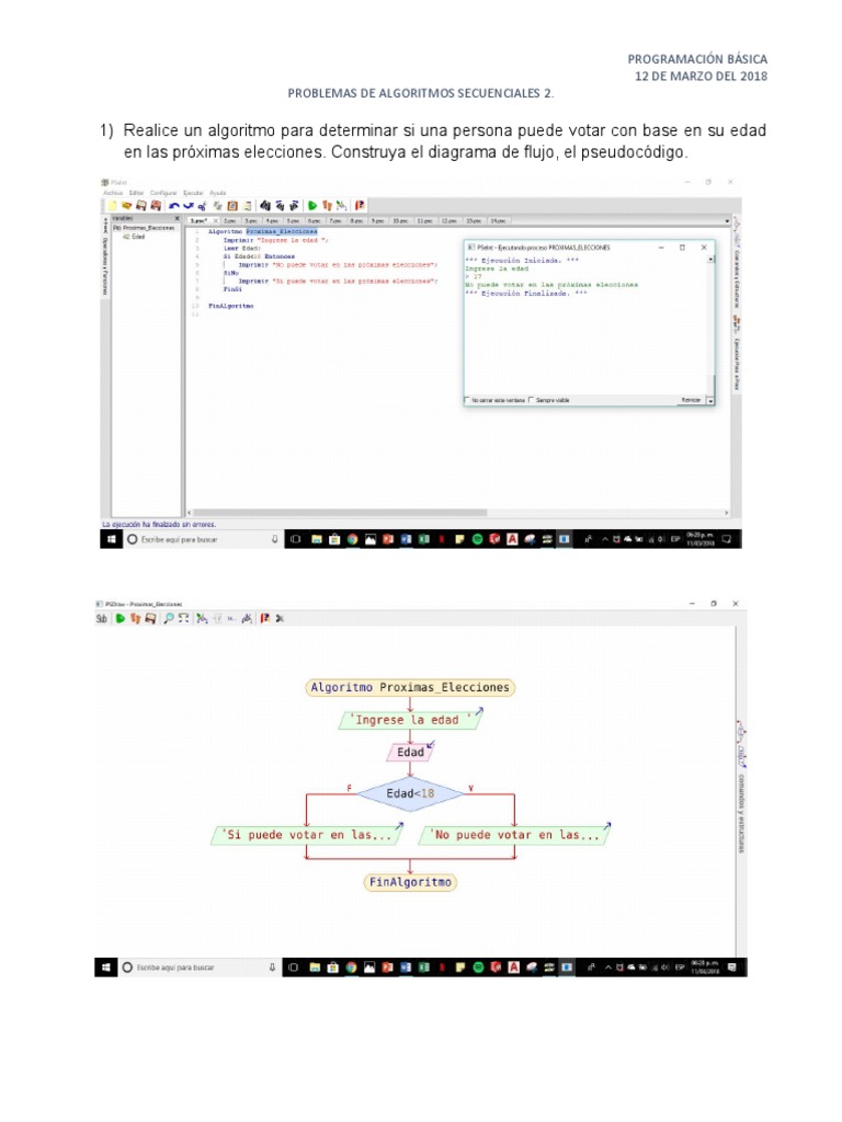 Programacion Pseint 2 | Descargar gratis PDF | Algoritmos | Programación de computadoras