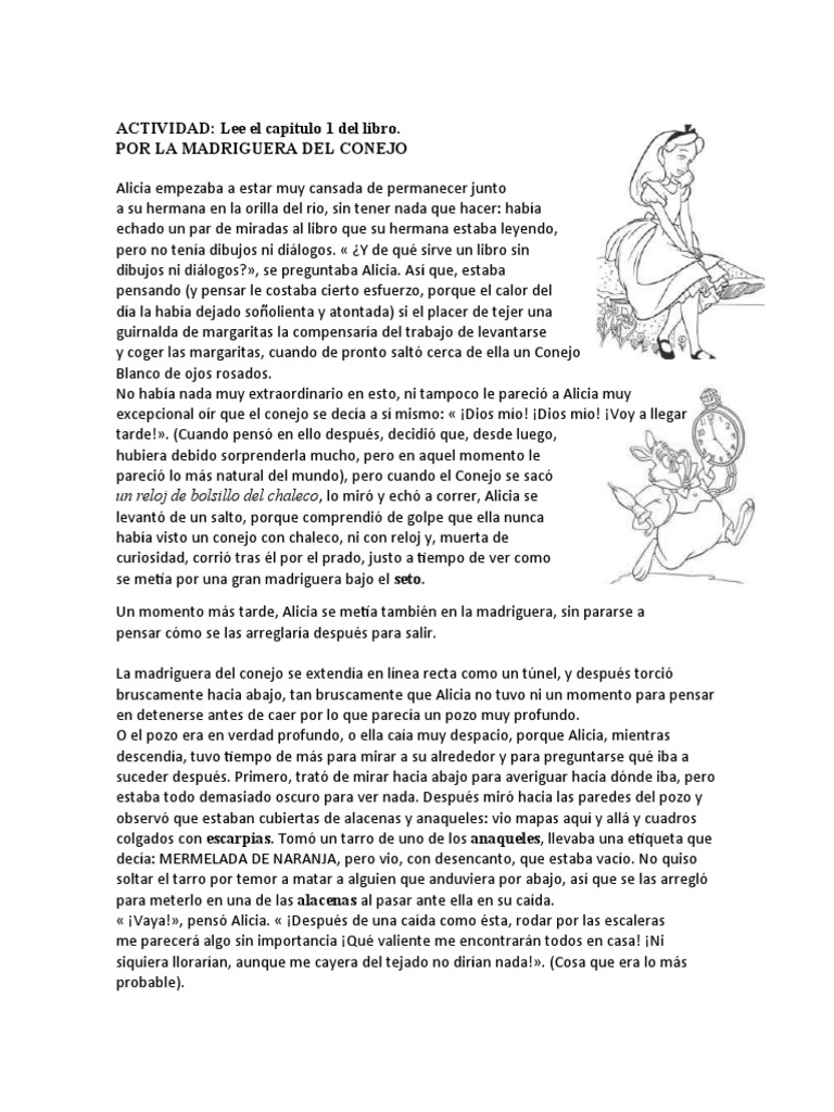 Guía Alicia en El Pais de Las Maravillas | PDF | Las aventuras de ...