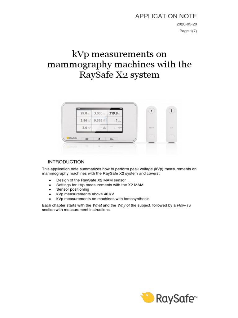 KVP Measurements On Mammography Machines With The Raysafe X2 System ...