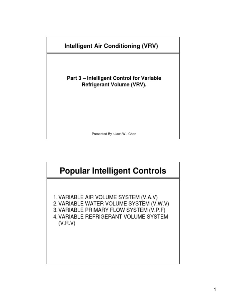 VRV System Control Overview | PDF | Thermostat | Manufactured Goods