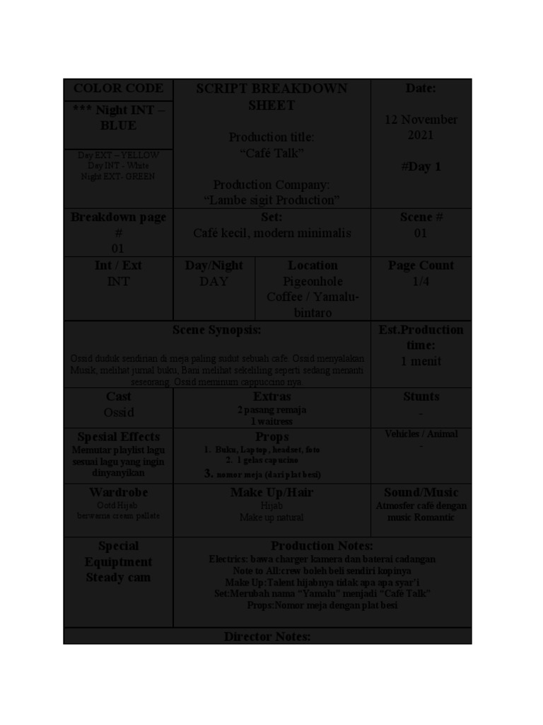 Contoh Script Breakdown Fix | PDF