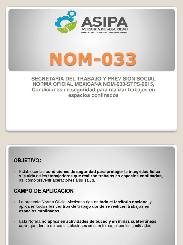 Nom 033 Stps | PDF | Oxígeno | Contaminación