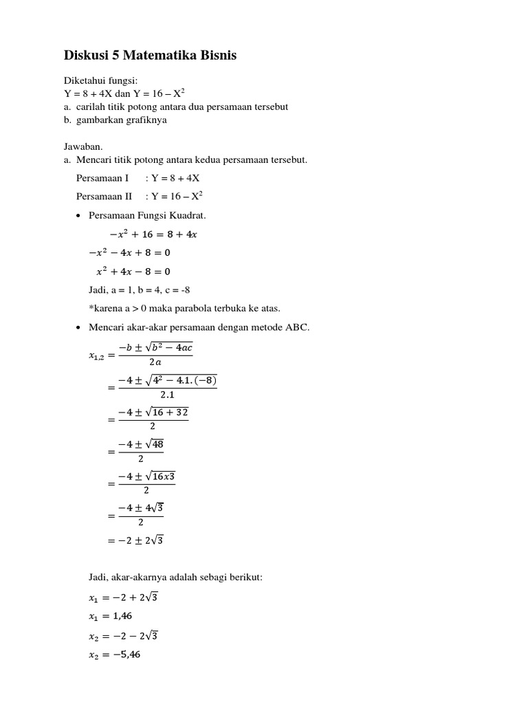 Diskusi 5 Matematika Bisnis | PDF