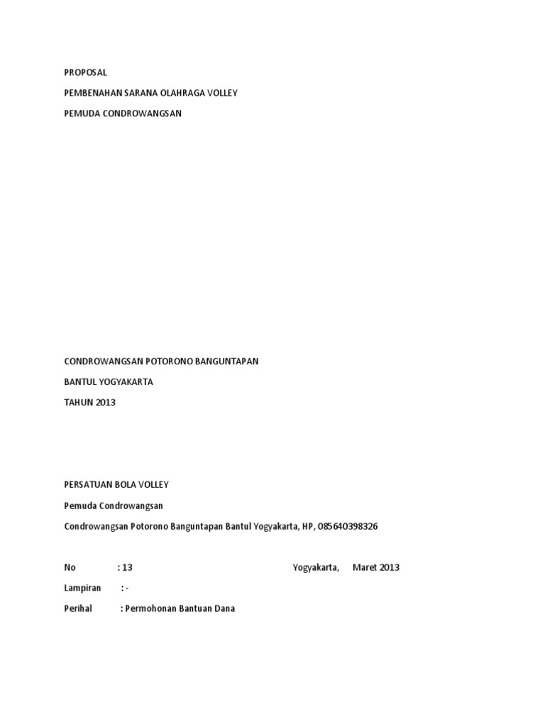 Proposal Pengajuan Dana | PDF