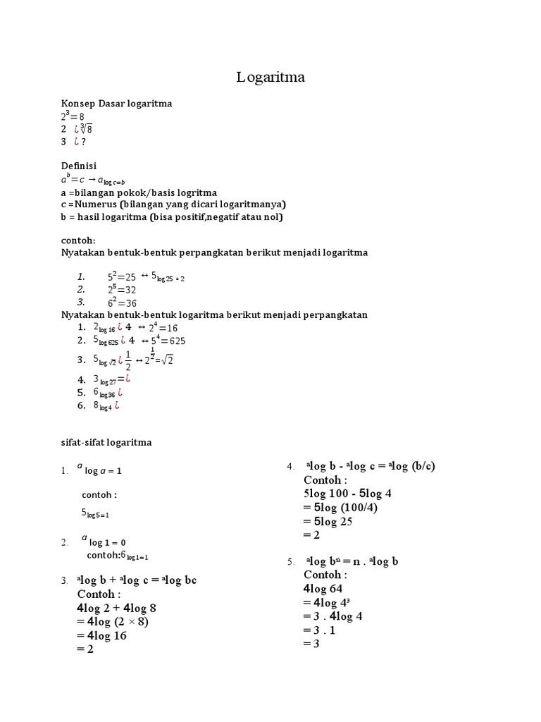 Logaritma | PDF | Metode & Bahan Ajar