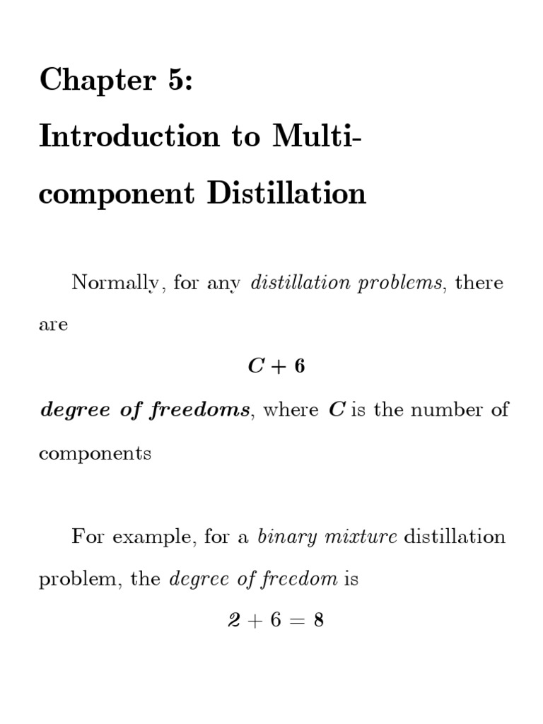 05 Introduction To Multi-Component Distillation | PDF | Distillation | Chemical Process Engineering