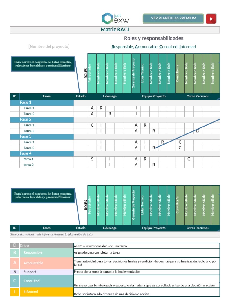 Plantilla De Excel De Raci RACI Matrix Template – Techno PM