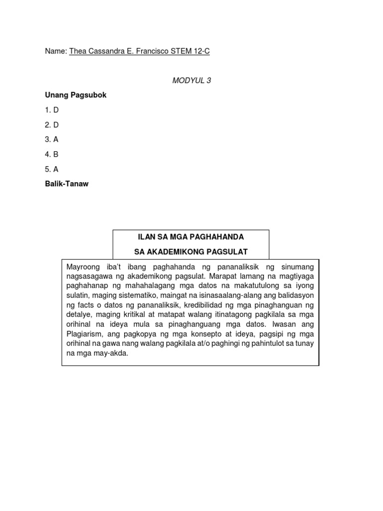 Filipino Modyul 3 | PDF