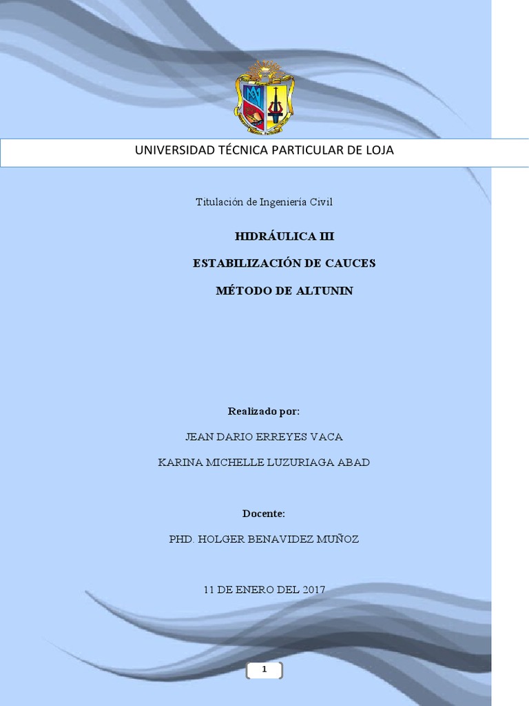 Estabilización de Cauces: Método Altunin | PDF | Río | Sedimentación