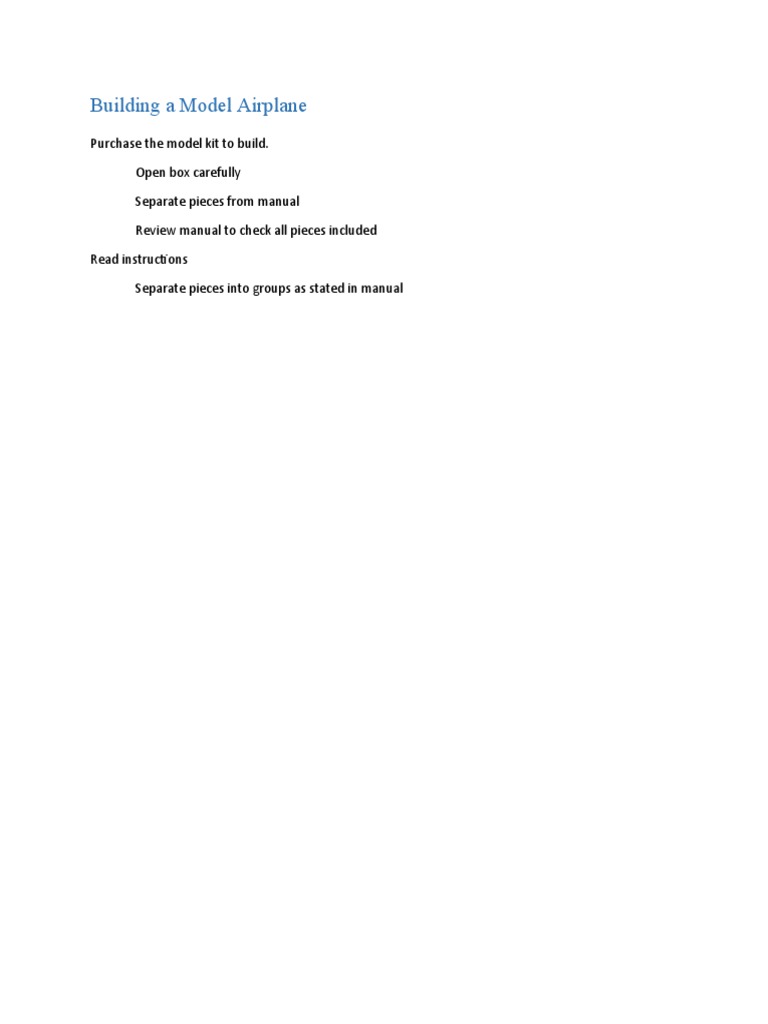 Building A Model Airplane | PDF