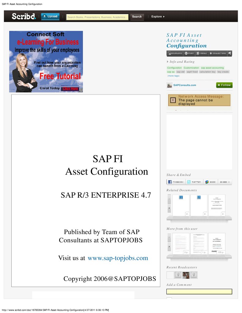 SAP FI Asset Accounting Configuration | PDF | Scribd | Hypertext SAP FI Asset Accounting Configuration | PDF | Scribd | Hypertext