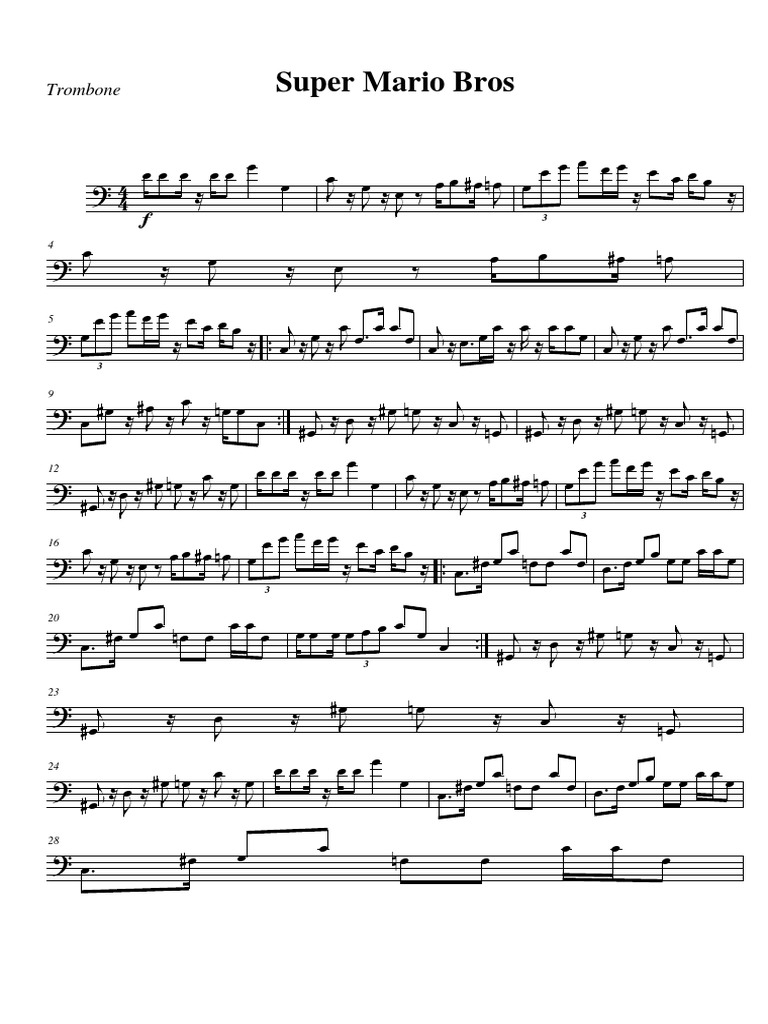Super Mario Bros - Trombone | PDF