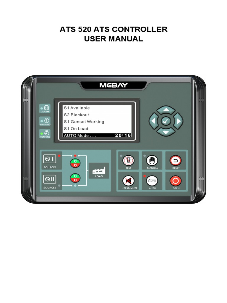 Ats 520 Ats Controller User Manual | PDF | Switch | Power Supply