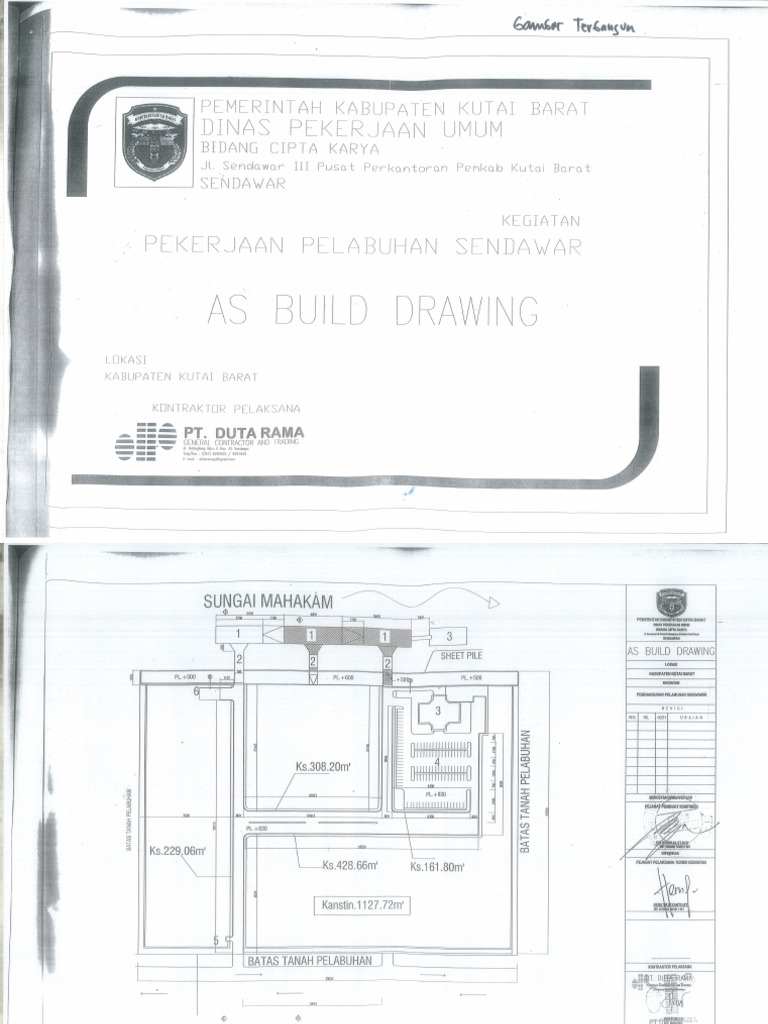 Gambar As Built Drawing Pelabuhan Royoq | PDF