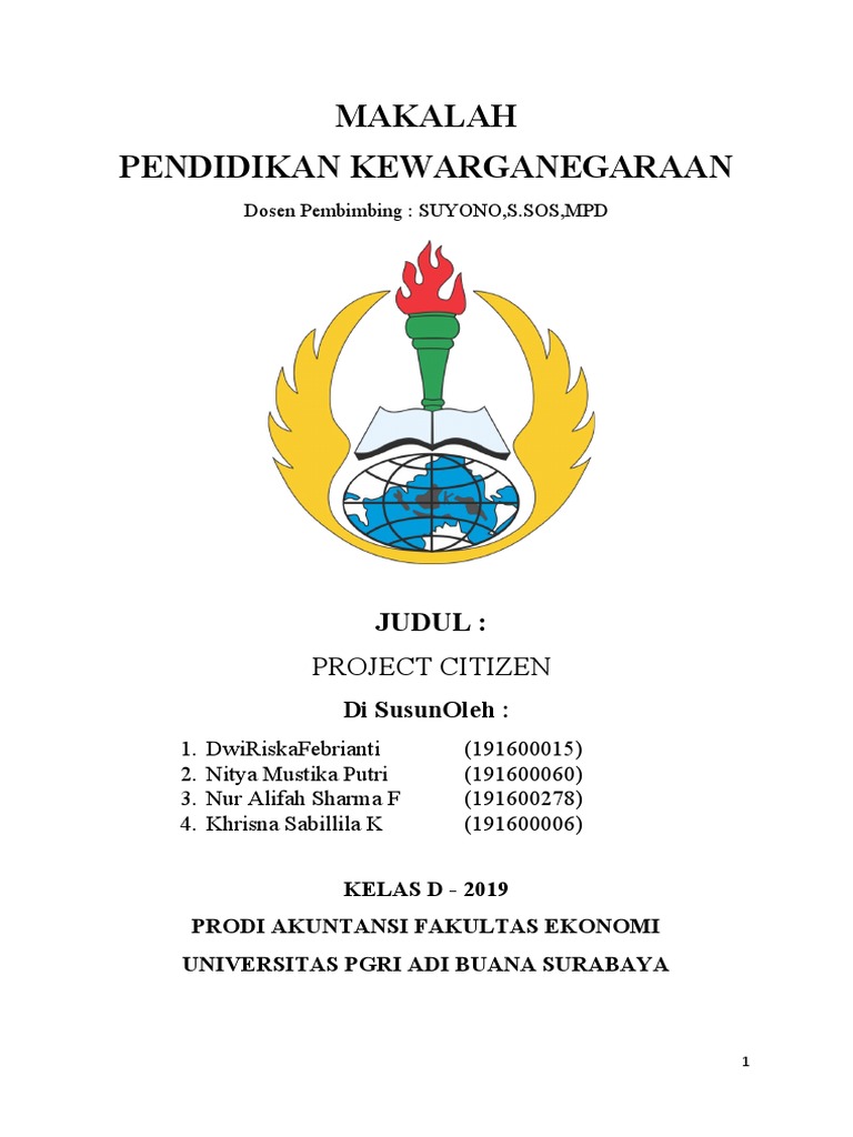 Makalah Project Citizen | PDF | Karier & Perkembangan | Ilmu Sosial