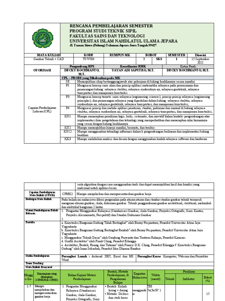 RPS Gambar Teknik + CAD (2021) | PDF