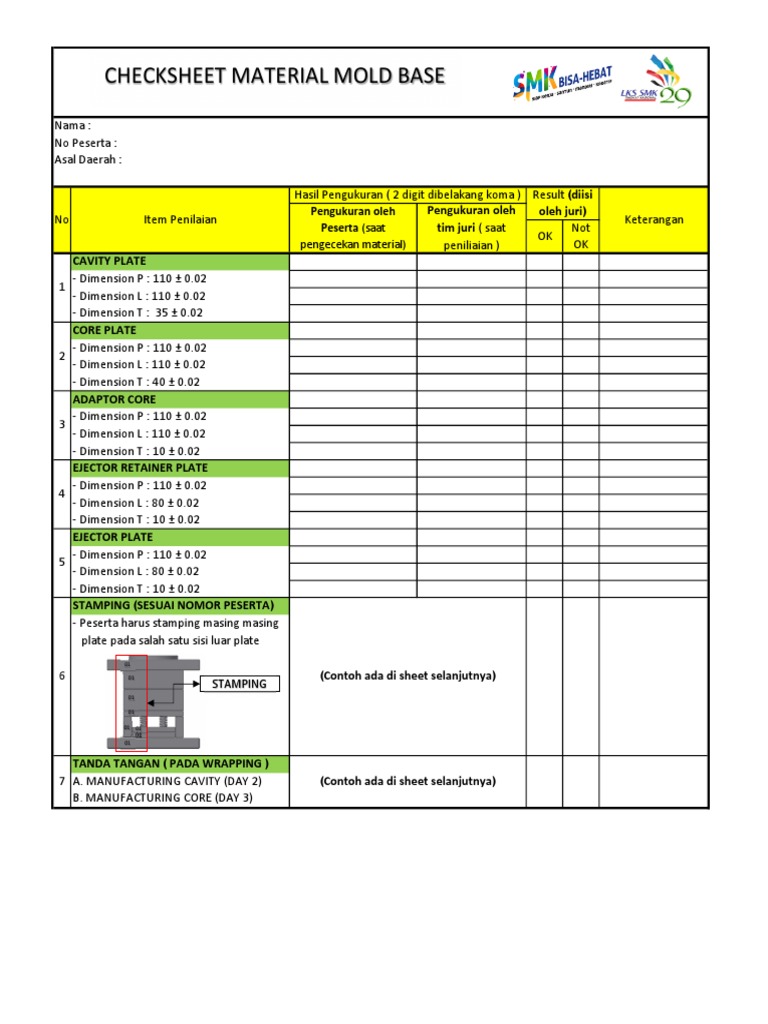 Form Checksheet &contoh Foto Material | PDF