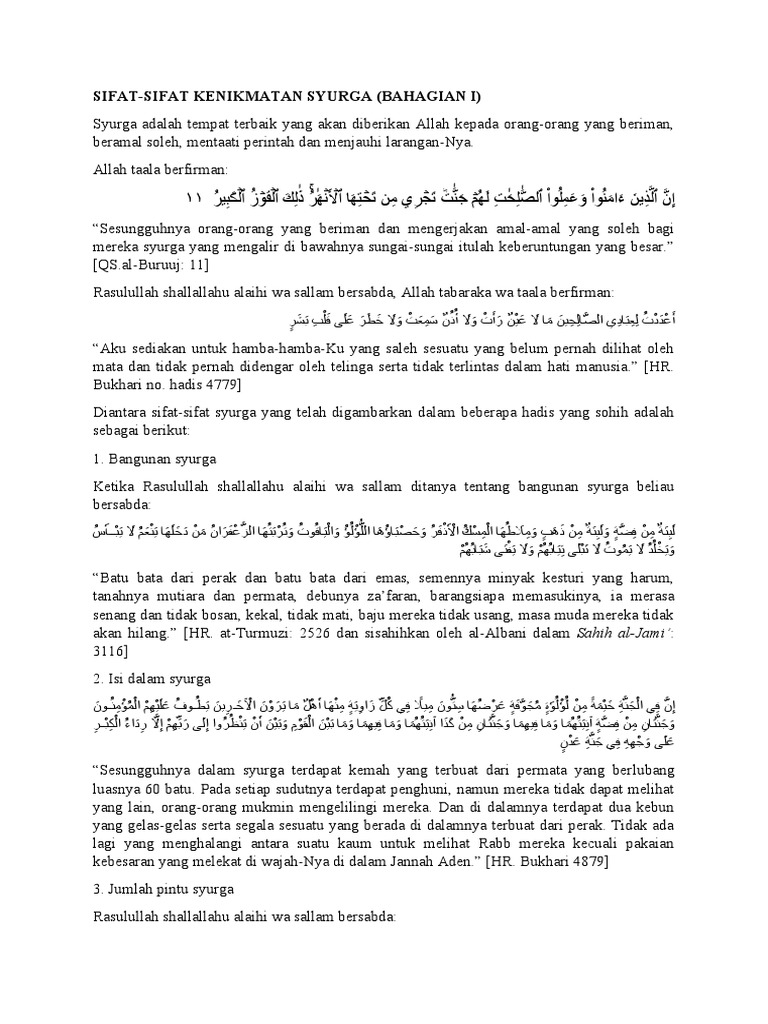 SIFAT Syurga | PDF